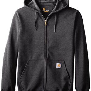 Carhartt Men's Loose Fit Midweight Full-Zip Sweatshirt, Carbon Heather, X-Large Tall