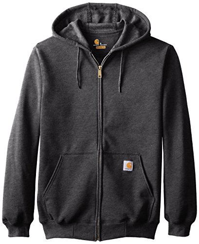 Carhartt Men's Loose Fit Midweight Full-Zip Sweatshirt, Carbon Heather, X-Large Tall