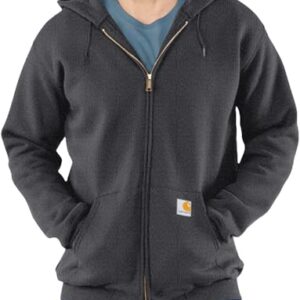 Carhartt Men's Loose Fit Midweight Full-Zip Sweatshirt, Carbon Heather, X-Large Tall