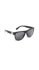 versace ve 4346 gb1/87 black plastic round sunglasses grey classic lens