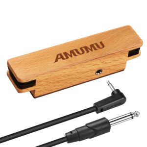 amumu sp30 woody magnetic soundhole pickup, for steel string acoustic guitars single coil, includes a free studio-grade audio cable,warm acoustic tone, low noise.