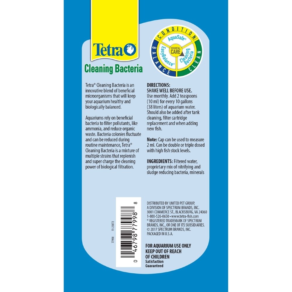 Tetra Cleaning Bacteria 8 Ounces, For A Clean Aquarium And Healthy Water, PHL309494