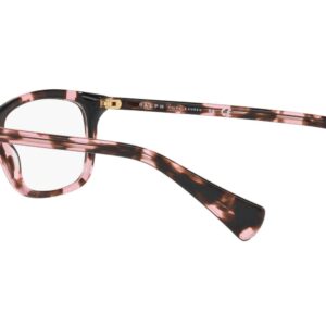 Ralph by Ralph Lauren Women's RA7089 Rectangular Prescription Eyewear Frames, Shiny Pink Tortoise/Demo Lens, 51 mm