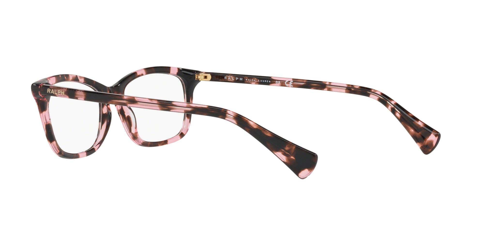 Ralph by Ralph Lauren Women's RA7089 Rectangular Prescription Eyewear Frames, Shiny Pink Tortoise/Demo Lens, 51 mm