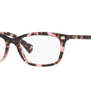 Ralph by Ralph Lauren Women's RA7089 Rectangular Prescription Eyewear Frames, Shiny Pink Tortoise/Demo Lens, 51 mm