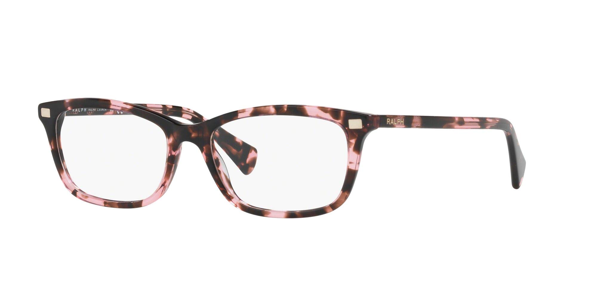 Ralph by Ralph Lauren Women's RA7089 Rectangular Prescription Eyewear Frames, Shiny Pink Tortoise/Demo Lens, 51 mm