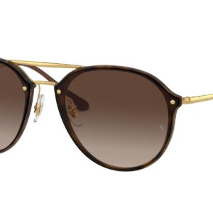 Ray-Ban RB4292N Blaze Double Bridge Square Sunglasses, Light Havana/Brown Gradient Dark Brown, 62 mm