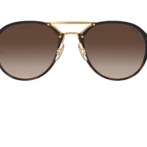 Ray-Ban RB4292N Blaze Double Bridge Square Sunglasses, Light Havana/Brown Gradient Dark Brown, 62 mm