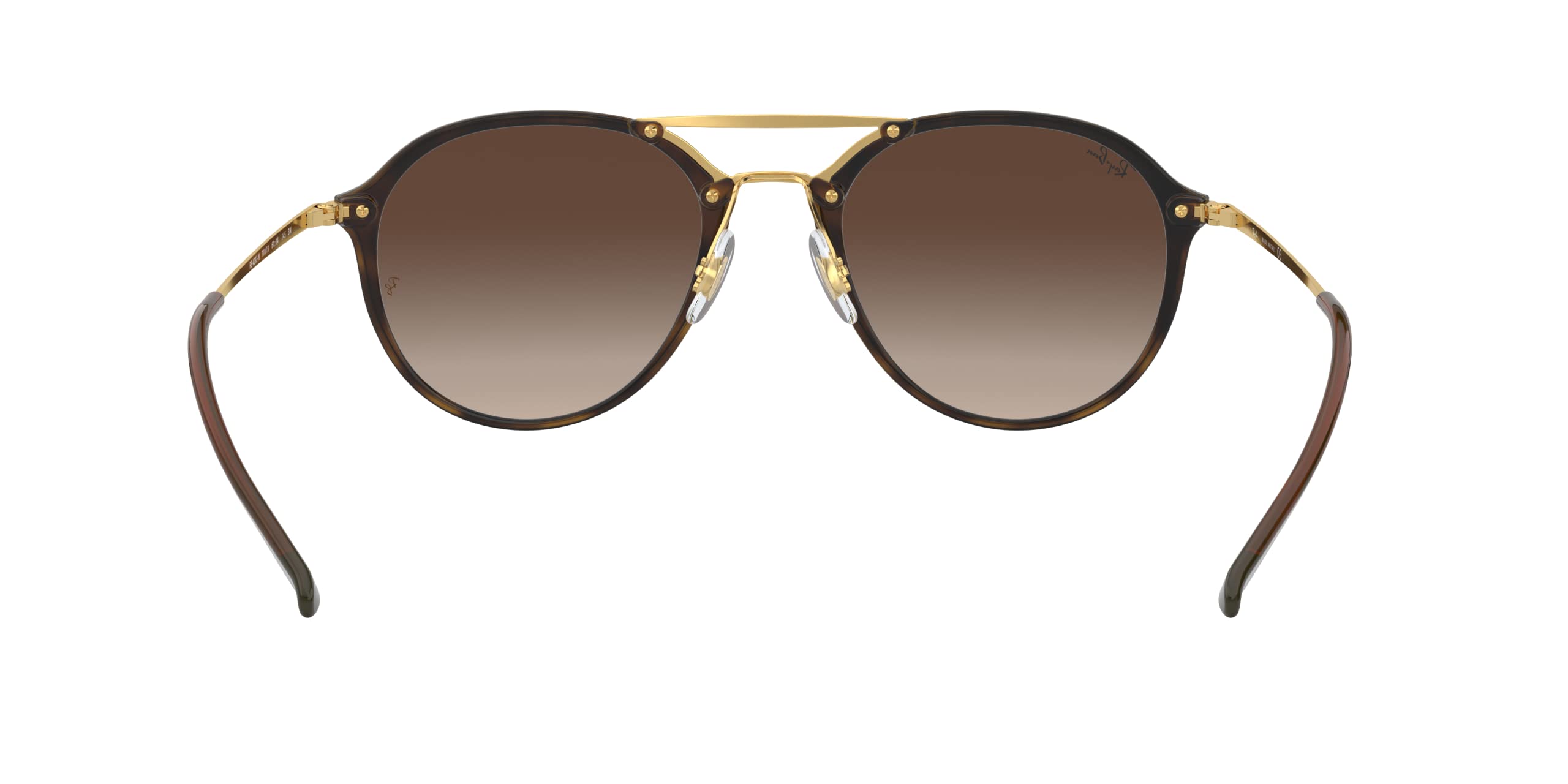 Ray-Ban RB4292N Blaze Double Bridge Square Sunglasses, Light Havana/Brown Gradient Dark Brown, 62 mm