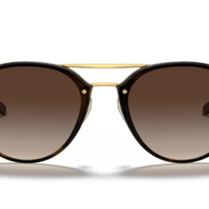 Ray-Ban RB4292N Blaze Double Bridge Square Sunglasses, Light Havana/Brown Gradient Dark Brown, 62 mm