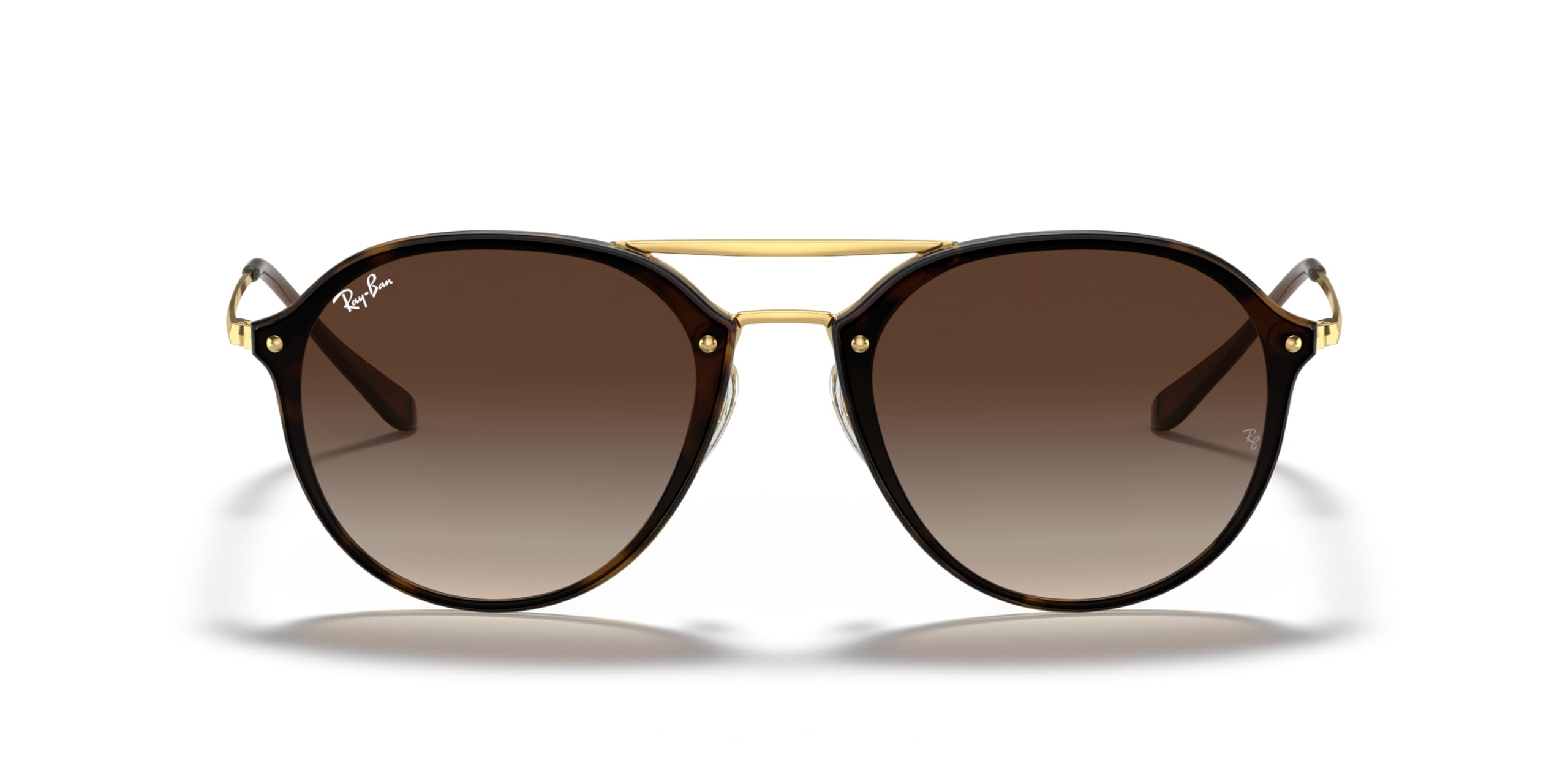 Ray-Ban RB4292N Blaze Double Bridge Square Sunglasses, Light Havana/Brown Gradient Dark Brown, 62 mm