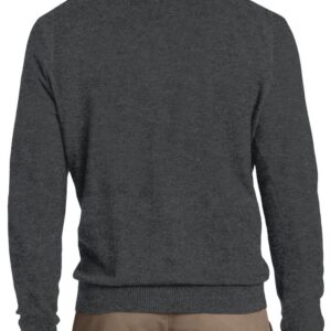 Mens Ford Oval 1/2 Zip Long Sleeve Sweater (Pocket Print), Large Charcoal Heather