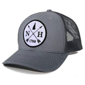 homeland tees men's new hampshire arrow patch trucker hat - charcoal/black