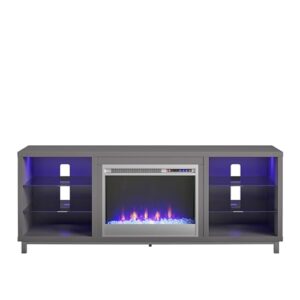 ameriwood home lumina fireplace stand, tvs up to 70", graphite gray