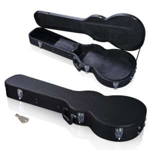 aw electric guitar hard case for lp les paul style electric guitar wooden hard shell lockable black