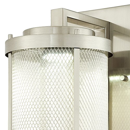 Westinghouse 6312124 Skyview One-Light LED Outdoor Wall Fixture, Brushed Nickel Finish with Mesh and Clear Glass