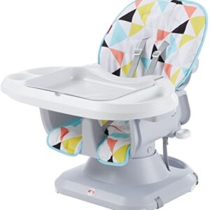 Fisher-Price Baby to Toddler High Chair SpaceSaver Portable Dining Seat & Booster with Washable Deep Tray & Liner, Windmill