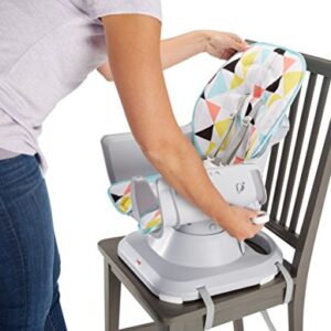 Fisher-Price Baby to Toddler High Chair SpaceSaver Portable Dining Seat & Booster with Washable Deep Tray & Liner, Windmill