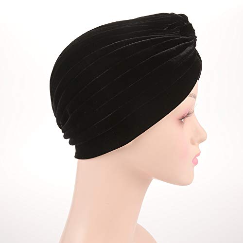 beauty YFJH Pleated Stretch Ruffle Women's Velvet Chemo Turban Hat Wrap Cover