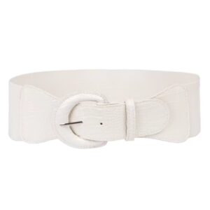 grace karin 40's vintage l buckle belts wide waistband (m,white)