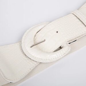 GRACE KARIN 40's Vintage L Buckle Belts Wide Waistband (M,White)