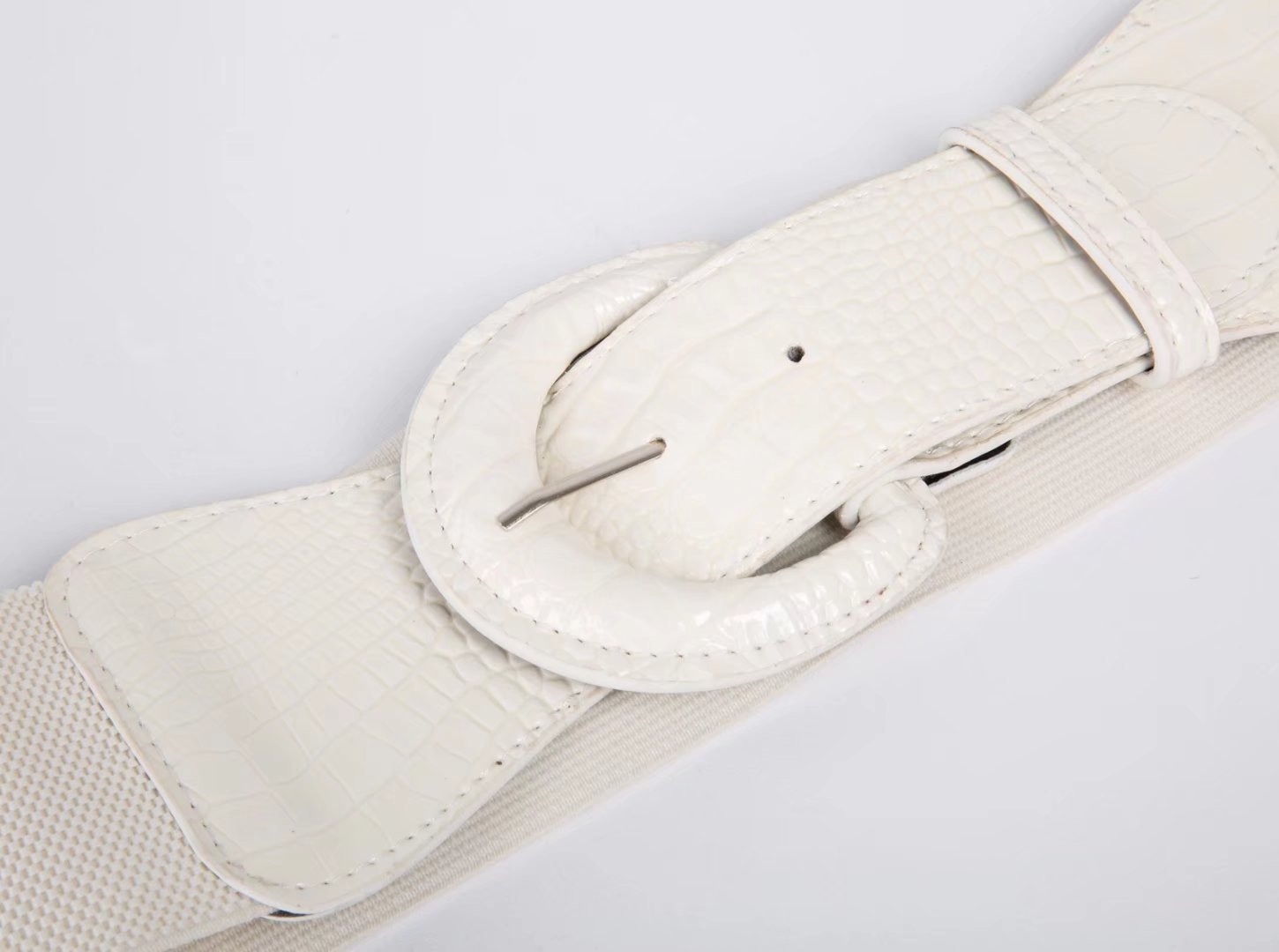 GRACE KARIN 40's Vintage L Buckle Belts Wide Waistband (M,White)