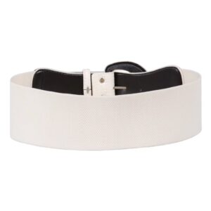 GRACE KARIN 40's Vintage L Buckle Belts Wide Waistband (M,White)