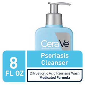 CeraVe Cleanser for Psoriasis Treatment | With Salicylic Acid for Dry Skin Itch Relief & Latic Acid for Exfoliation | Fragrance Free & Allergy Tested | 8 Ounce