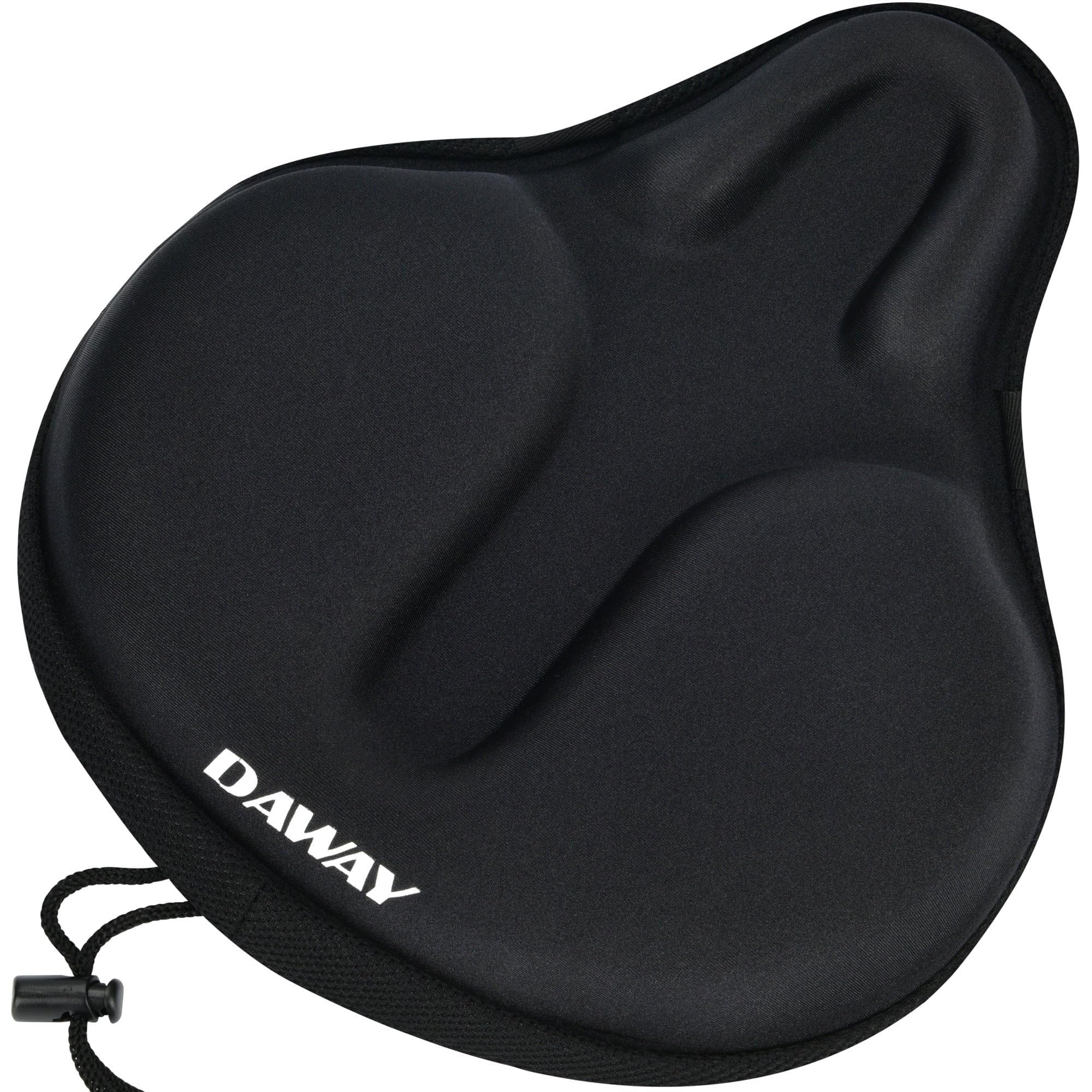 Comfortable Exercise Bike Seat Cover - DAWAY C6 Large Wide Foam & Gel Padded Bicycle Saddle Cushion for Women Men Everyone, Fits for Peloton, Stationary, Cruiser Bikes, Indoor Cycling, Soft