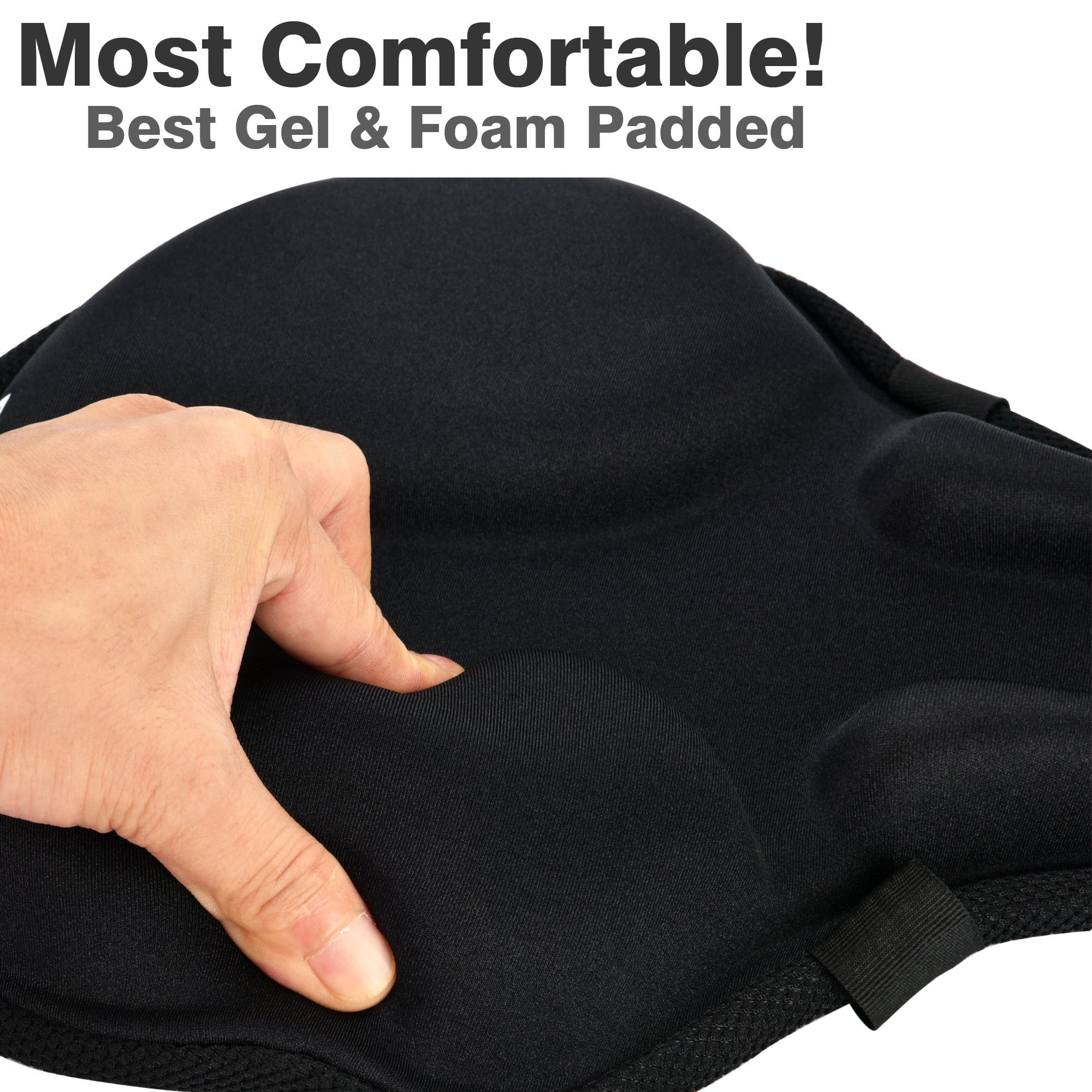 Comfortable Exercise Bike Seat Cover - DAWAY C6 Large Wide Foam & Gel Padded Bicycle Saddle Cushion for Women Men Everyone, Fits for Peloton, Stationary, Cruiser Bikes, Indoor Cycling, Soft