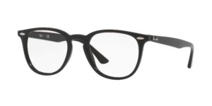 ray-ban rx7159 round prescription eyeglass frames, black/demo lens, 50 mm