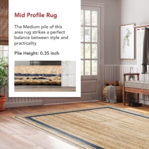 nuLOOM Rikki Coastal Braided Jute Area Rug, 9x12, Navy