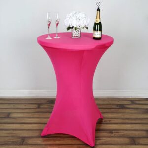 tableclothsfactory cocktail spandex table cover - fushia