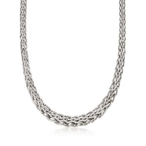 ross-simons sterling silver graduated wheat-link necklace. 18 inches