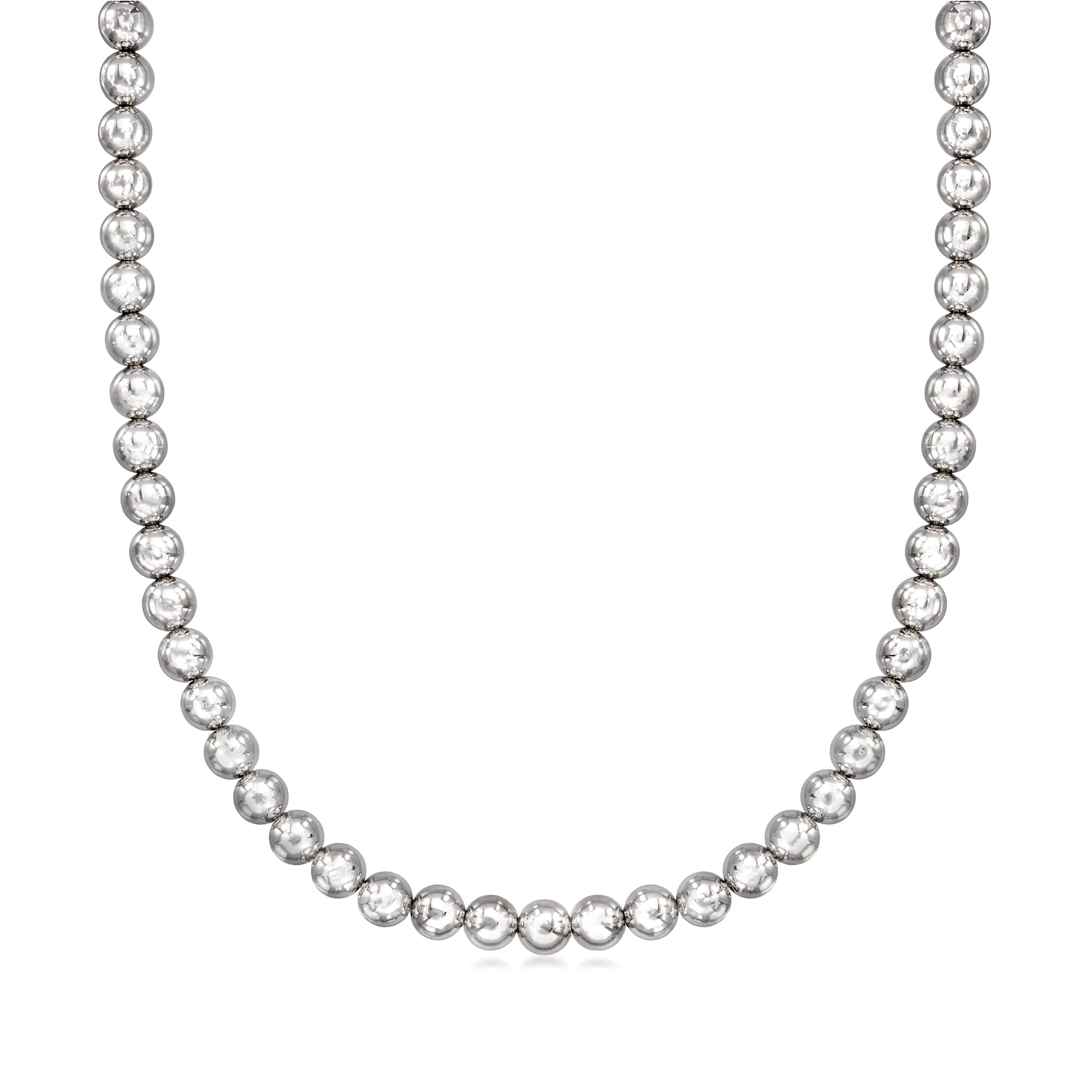 Ross-Simons Italian 8mm Sterling Silver Bead Necklace. 18 inches