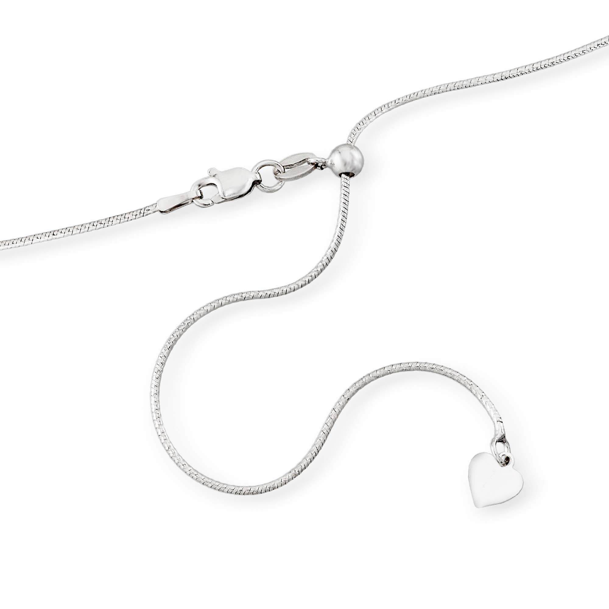 Ross-Simons Italian 1mm Sterling Silver Adjustable Diamond-Cut Snake-Chain Necklace