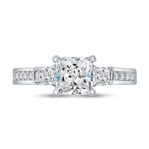 size - 4.5-925 sterling silver princess cut 3 stone with accents solitaire engagement ring cz cubic zirconia (1.50cttw., 1.0ct. center)