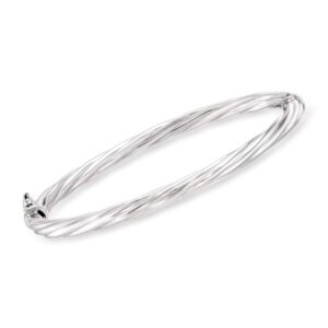 ross-simons italian 4mm sterling silver twisted bangle bracelet. 8 inches