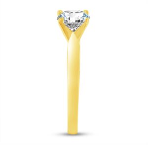 Size - 10 - Solid 14k Yellow Gold Round Cut Four Prong Solitaire Wedding Engagement Ring CZ Cubic Zirconia 1.0ct.