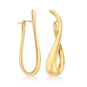 ross-simons italian 18kt gold over sterling silver twisted hoop earrings