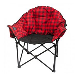 kuma outdoor gear lazy bear chair with carry bag, ultimate portable luxury outdoor chair for camping, glamping, sports & outdoor adventures (red/black)