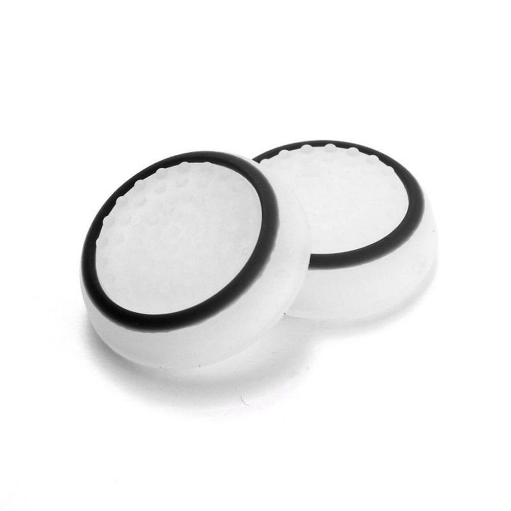 Silicone Thumb Stick Grip Cap Joystick Thumbsticks Caps Cover for PS4 Xbox One PS3 Xbox 360 PS2 Game Controllers - White w/Black