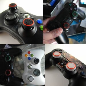 Silicone Thumb Stick Grip Cap Joystick Thumbsticks Caps Cover for PS4 Xbox One PS3 Xbox 360 PS2 Game Controllers - White w/Black