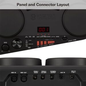 Yamaha DD75 Portable Digital Drums with 2 Pedals, Drumsticks and PA130 Power Adapter