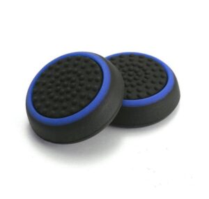 silicone thumb stick grip cap joystick thumbsticks caps cover for ps4 xbox one ps3 xbox 360 ps2 game controllers (black w/blue)