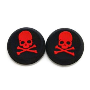 silicone thumb stick grip cap joystick thumbsticks caps cover for ps4 xbox one ps3 xbox 360 ps2 game controllers (red skull)