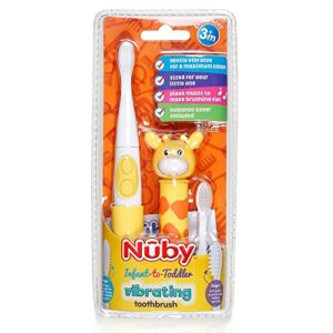 Nuby Electric Toothbrush with Animal Character, Giraffe, 3 Piece Set