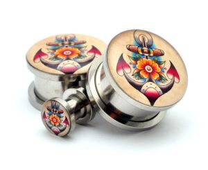 screw on traditional anchor picture plugs - sold as a pair (8g (3mm))