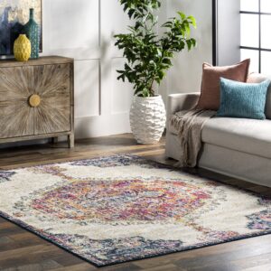 nuloom maranda transitional medallion area rug, 7x9, multi