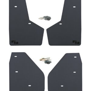 RokBlokz Mud Flaps for 2017-2020 Ford Raptor - Set of 4 - Multiple Colors Available - Mud Guards are Custom Cut and Fit - Includes All Mounting Hardware (Black with Black Logo)